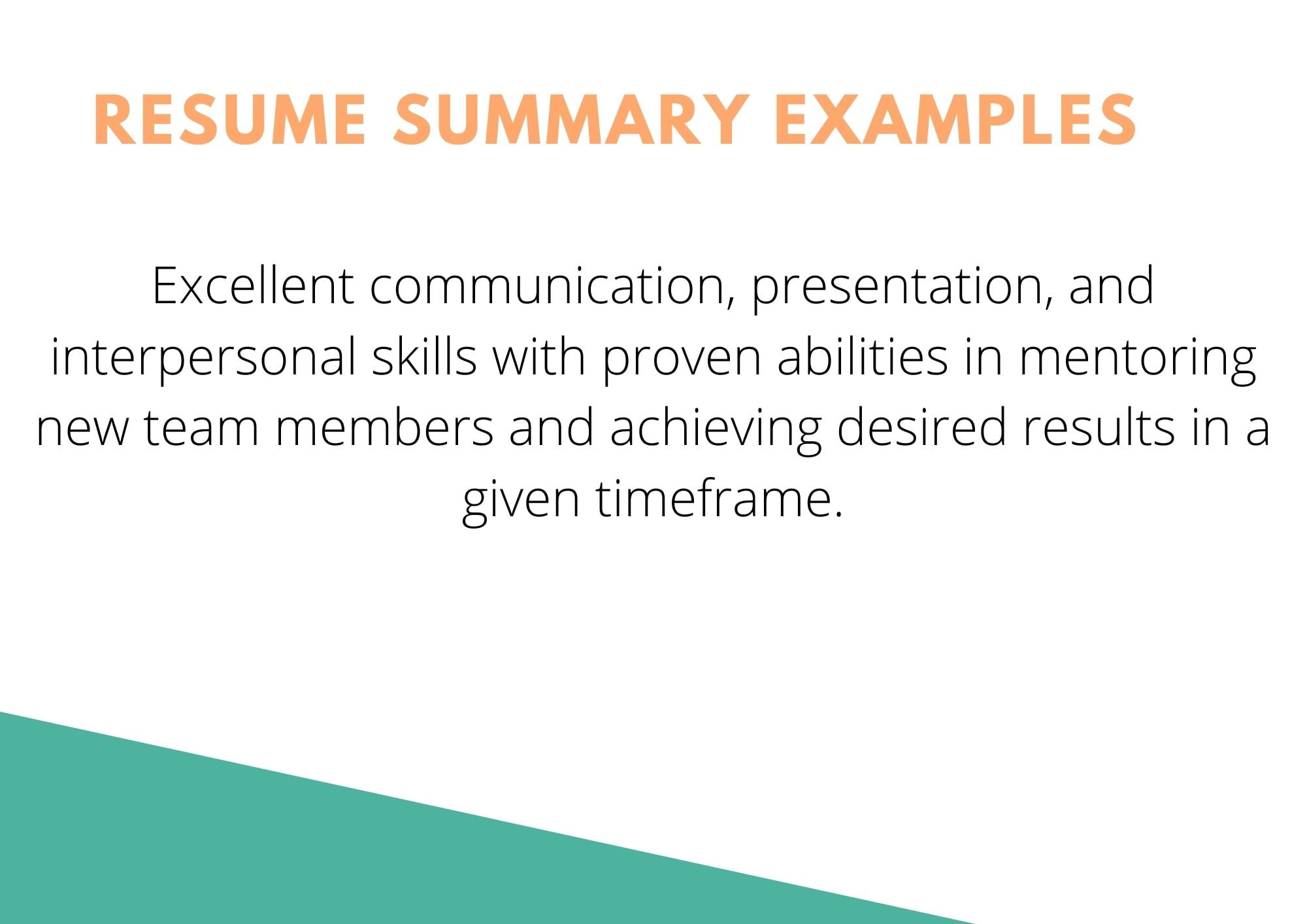 Resume Summary Examples | Professional Resume Summary Samples