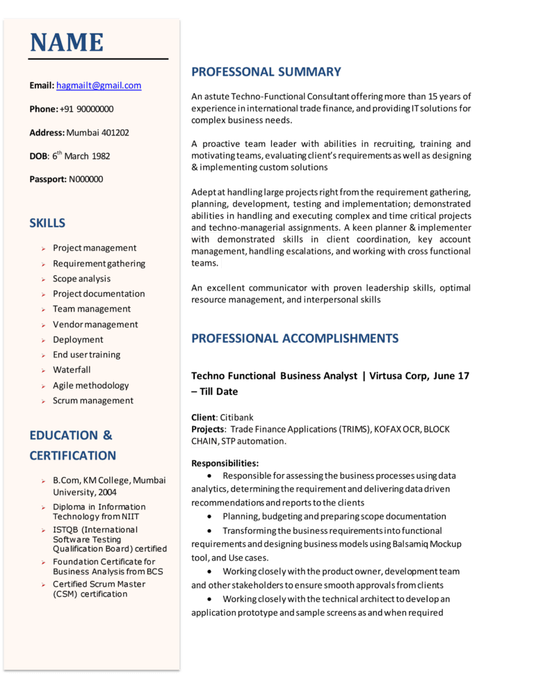 Indian Resume Format For Job | How To Write Fresher Resume | Samples
