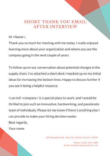 Thank You Email After The Interview Samples & Step By Step Guide